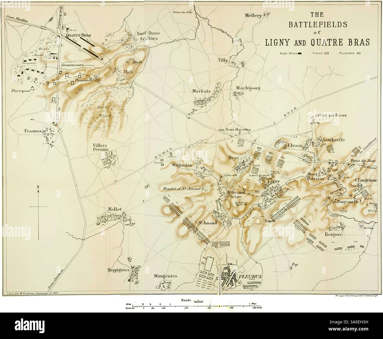 Battle of waterloo map hi-res stock photography and images - Alamy