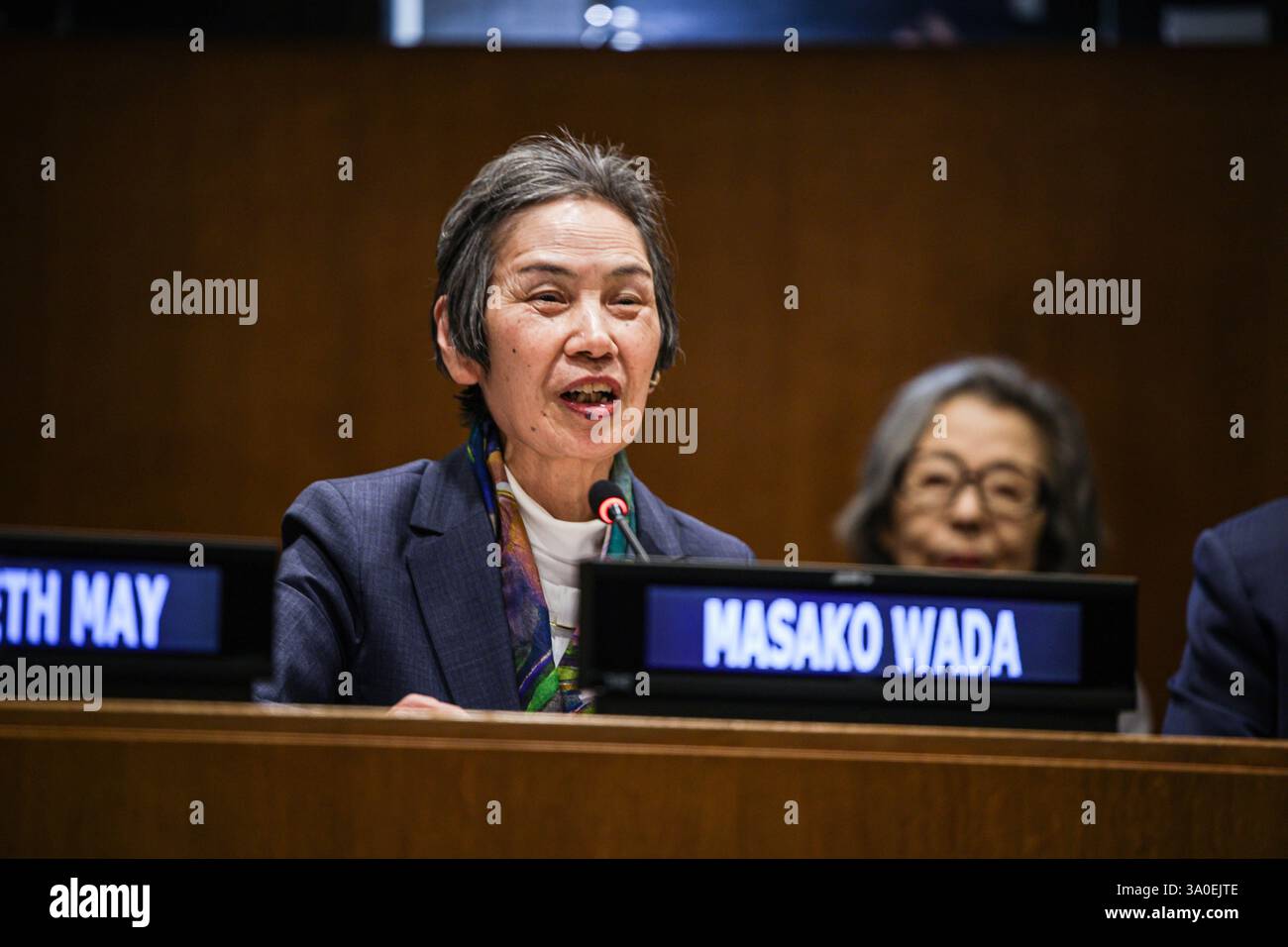 New York, New York, USA. 3rd Mar, 2025. MASAKO WADA, Japanese hibakusha ...