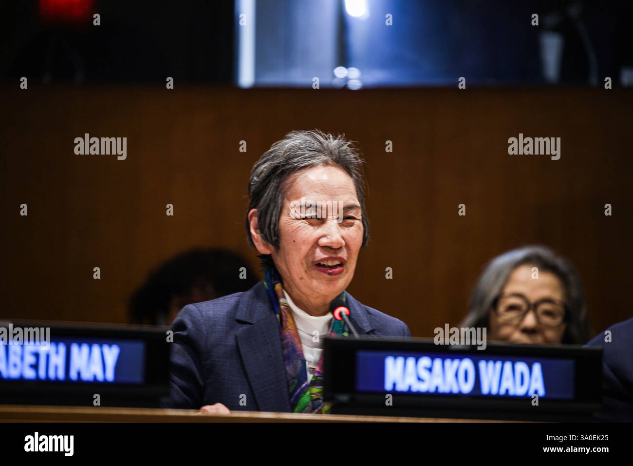 New York, New York, USA. 3rd Mar, 2025. MASAKO WADA, Japanese hibakusha ...