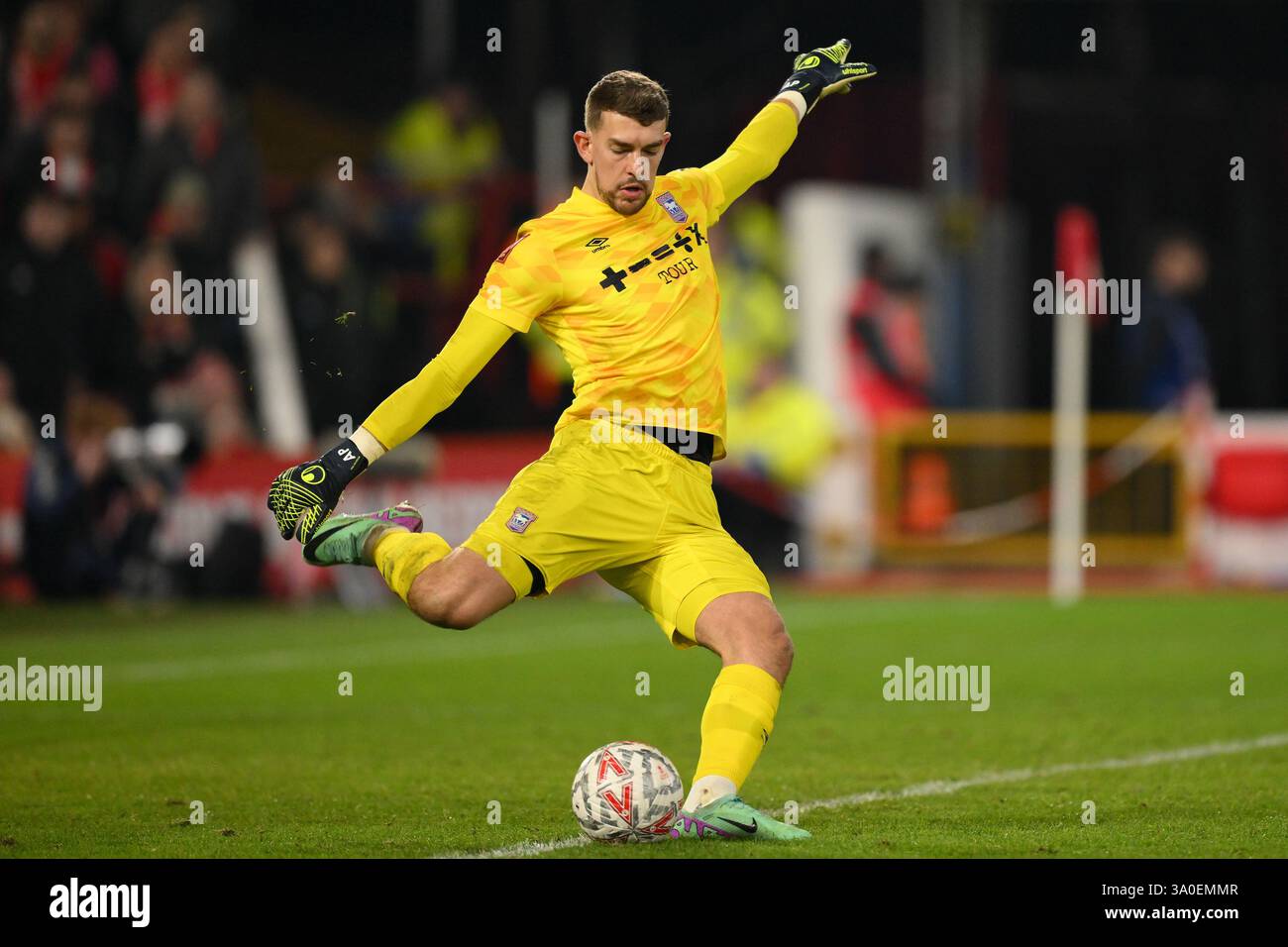 Nottingham on Monday 3rd March 2025. Alex Palmer of Ipswich Town during ...