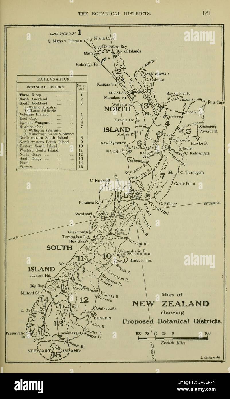 Printer 1919 new zealand plants map hi-res stock photography and images ...
