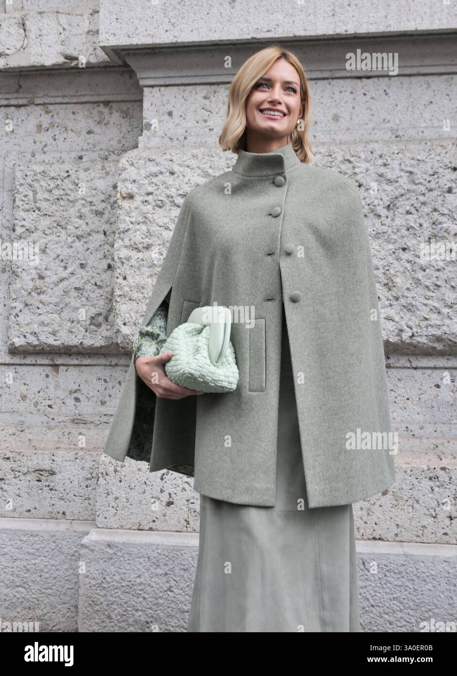 Giulia Arena posing before Luisa Beccaria fashion show, during Milano ...