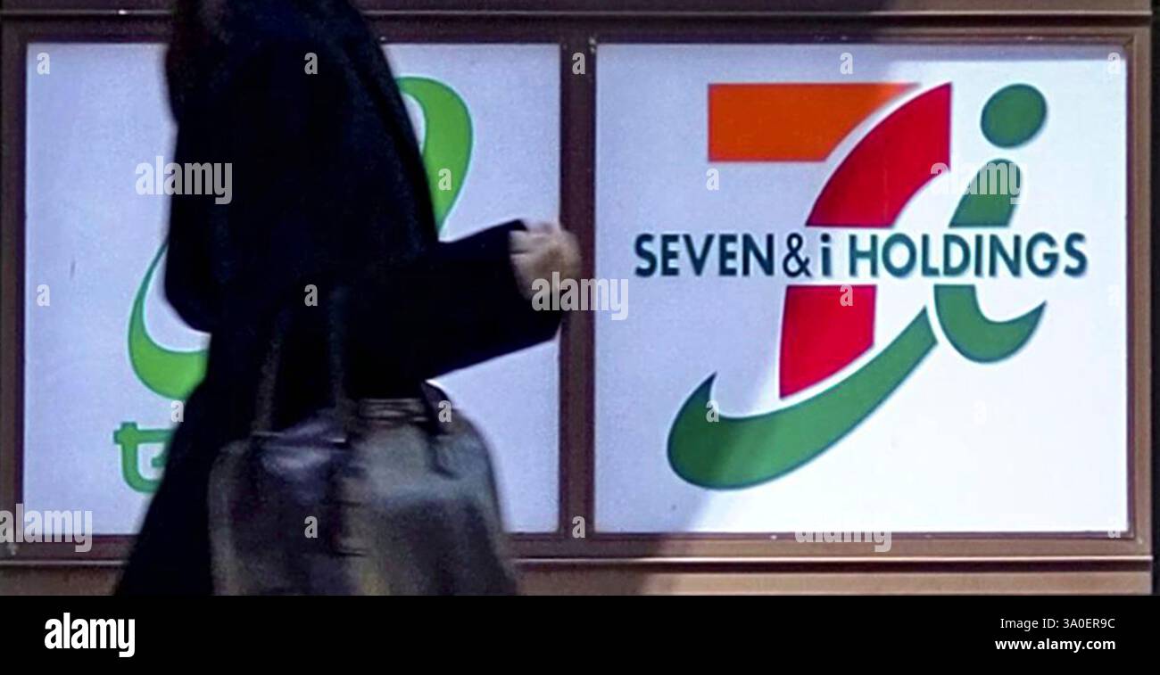 A photo shows a logo of Seven & i Holdings Co. at convenience store ...