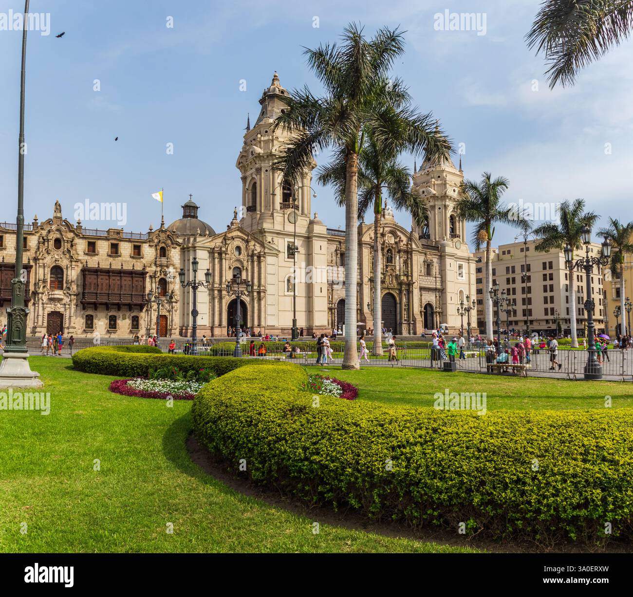 Cathedral at Lima Main Square - Peru Stock Photo - Alamy