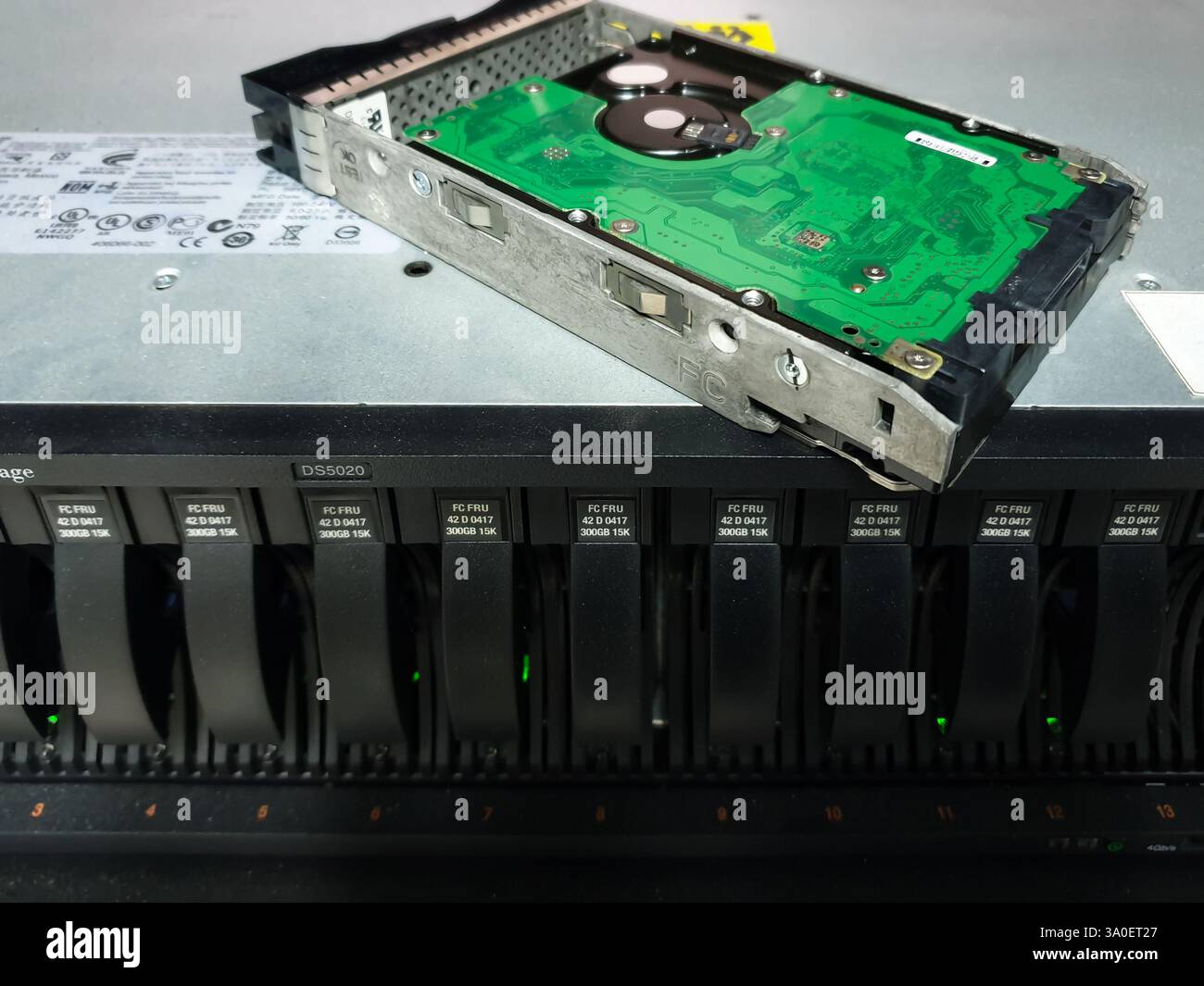 Bangkok, Thailand - August 18, 2021 : Installing hard disk raid storage ...