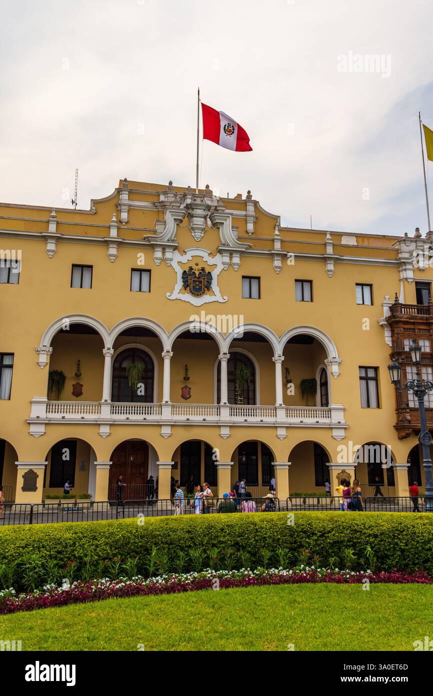 City Hall at Lima Main Square - Peru Stock Photo - Alamy
