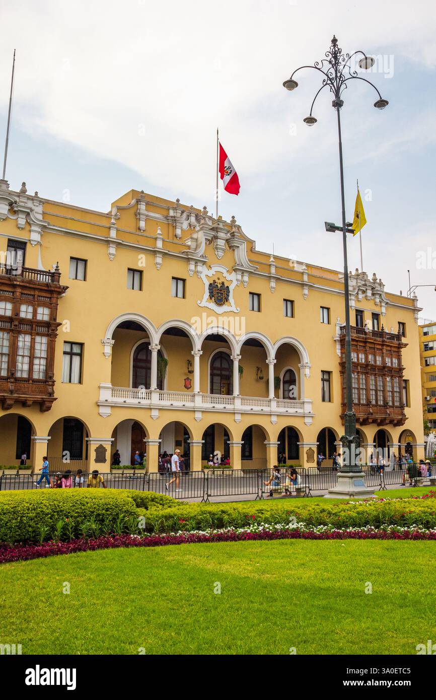 City Hall at Lima Main Square - Peru Stock Photo - Alamy