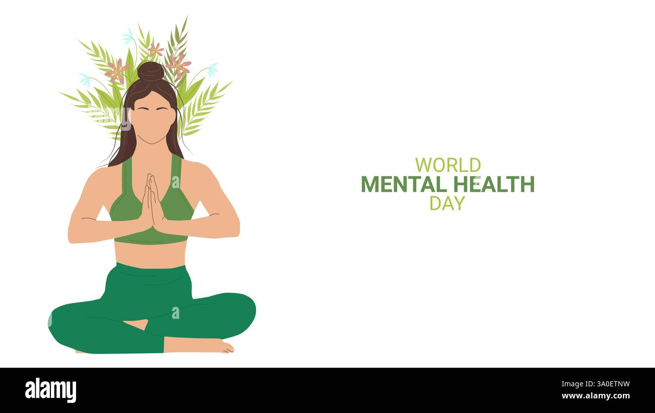 Mental health awareness month design layout banner. Self care practices ...