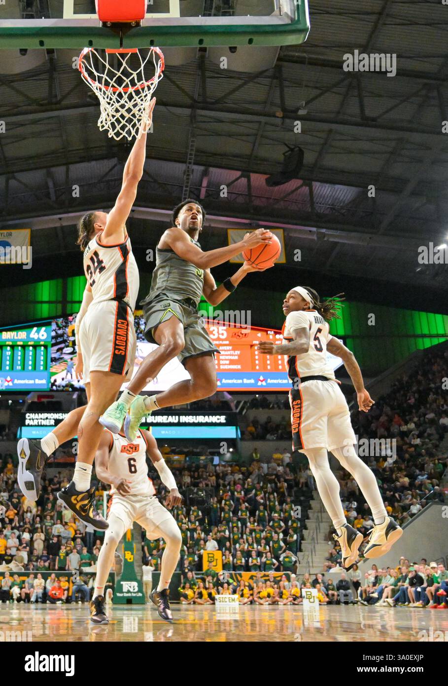 March 1, 2025: Baylor Bears guard Jeremy Roach (3) shoots the ball against Oklahoma State ...