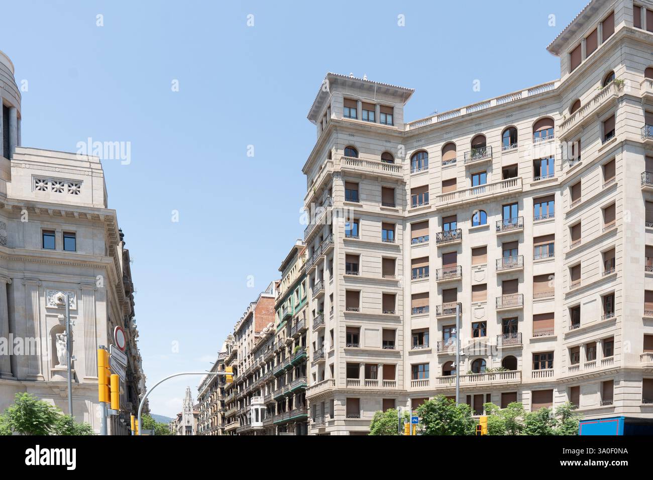Old Colonial building facade with windows in Barcelona, Spain ...