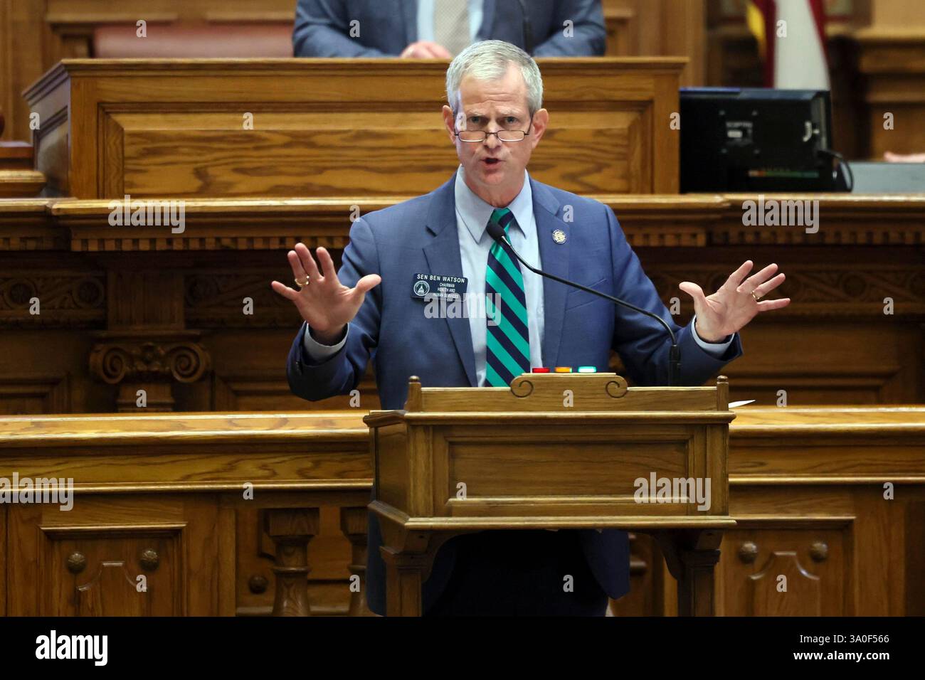 Sen. Ben Watson (R-Savannah) speaks in the Senate Chambers at the State ...