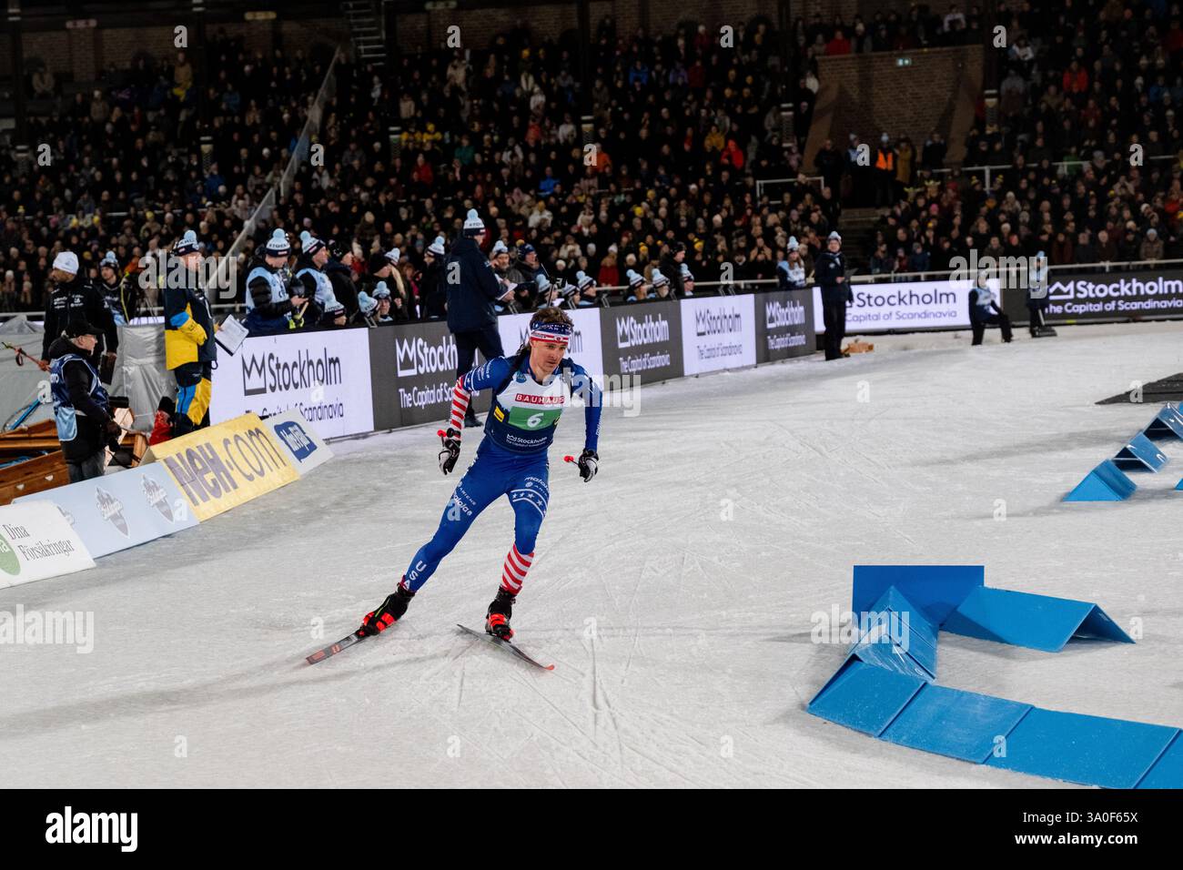 Stockholm Olympic Stadium, Sweden, 3rd March 2025. Campbell Wright of USA in competition during ...