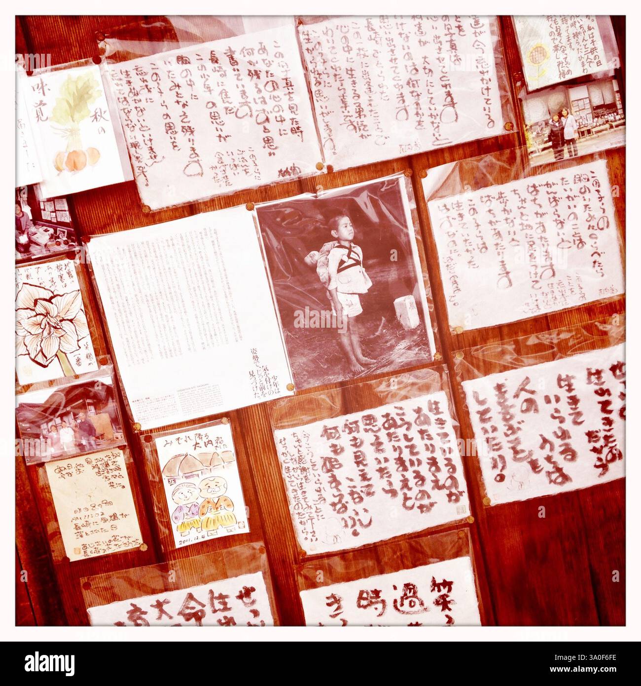 Photo shows the old post town known as Ouchijuku in the Aizu region of ...