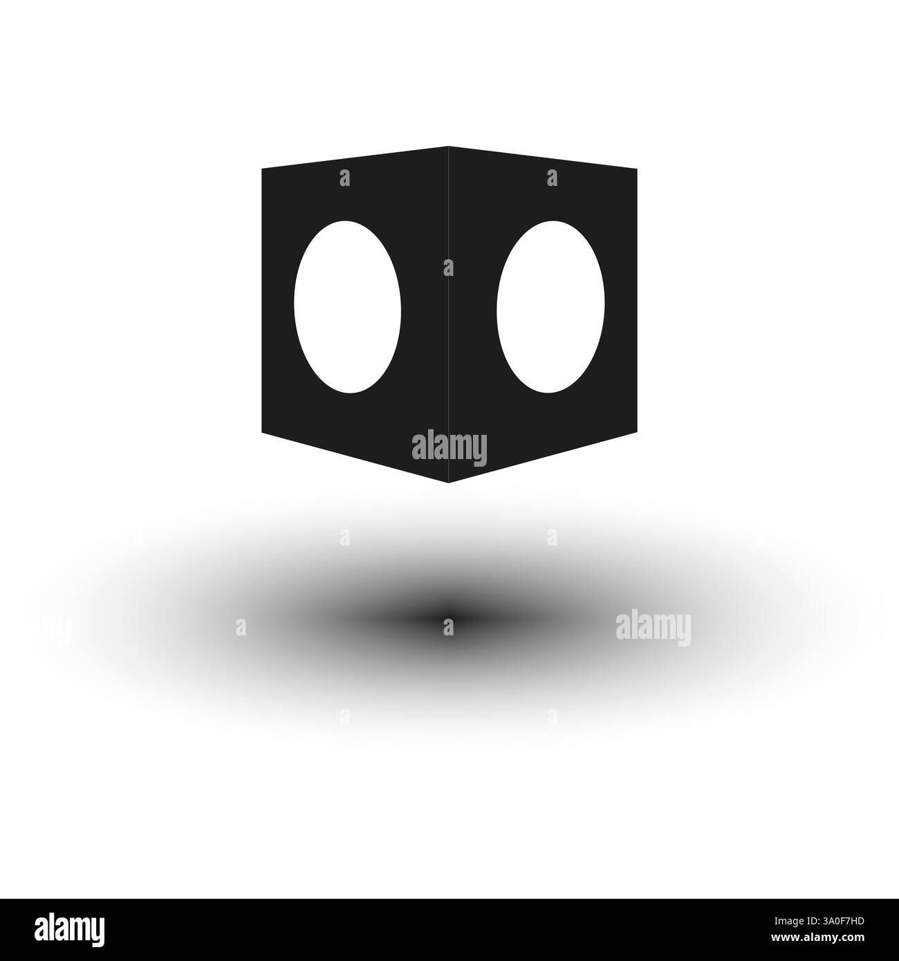 Cube icon. Abstract vector shape. Black geometric symbol. Floating 3D ...