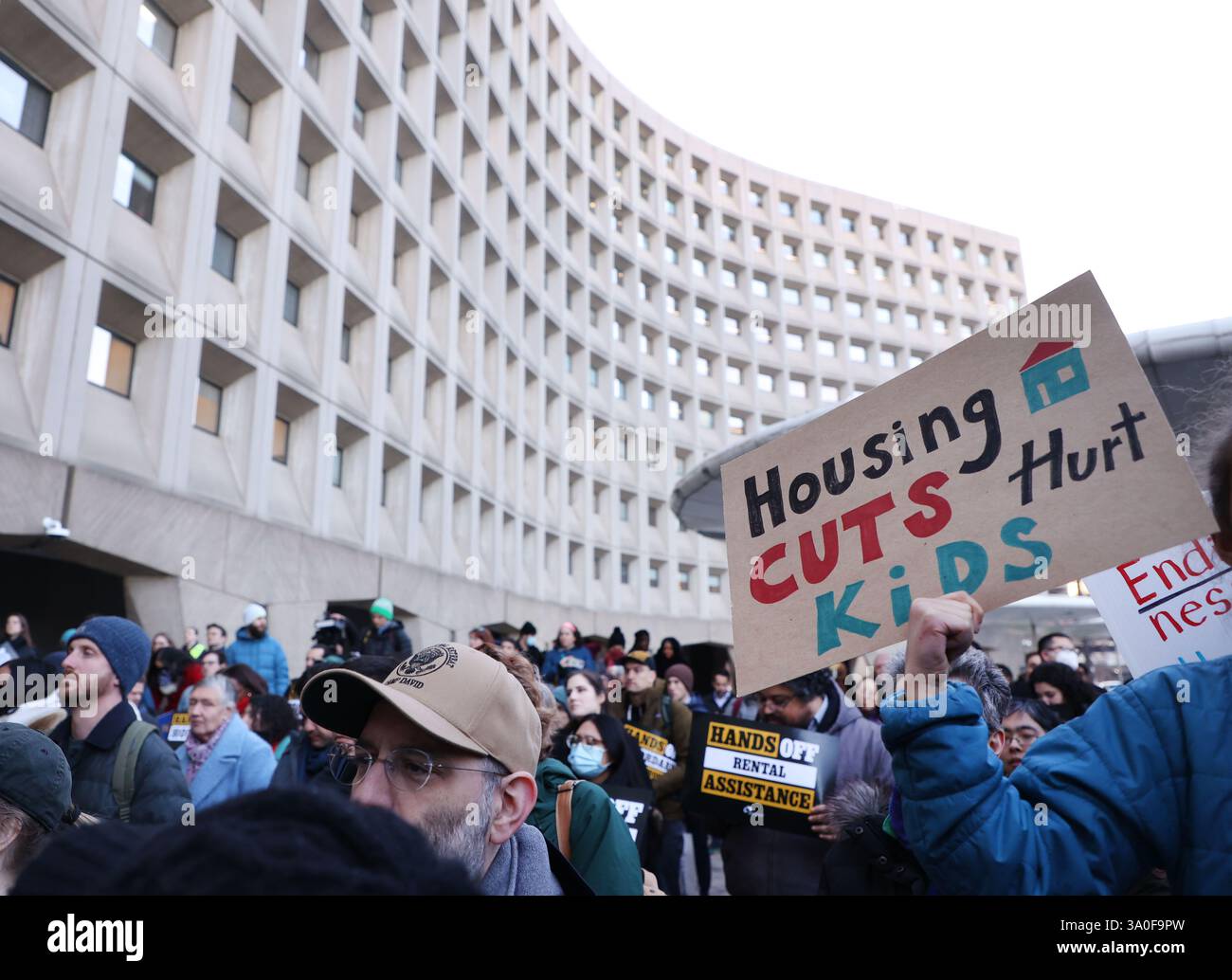Washington Dc, Virginia, USA. 3rd Mar, 2025. Demonstrators hold ...