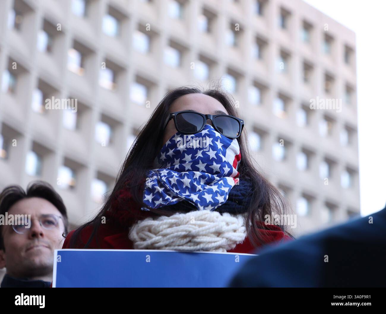 Washington Dc, Virginia, USA. 3rd Mar, 2025. Demonstrators hold ...
