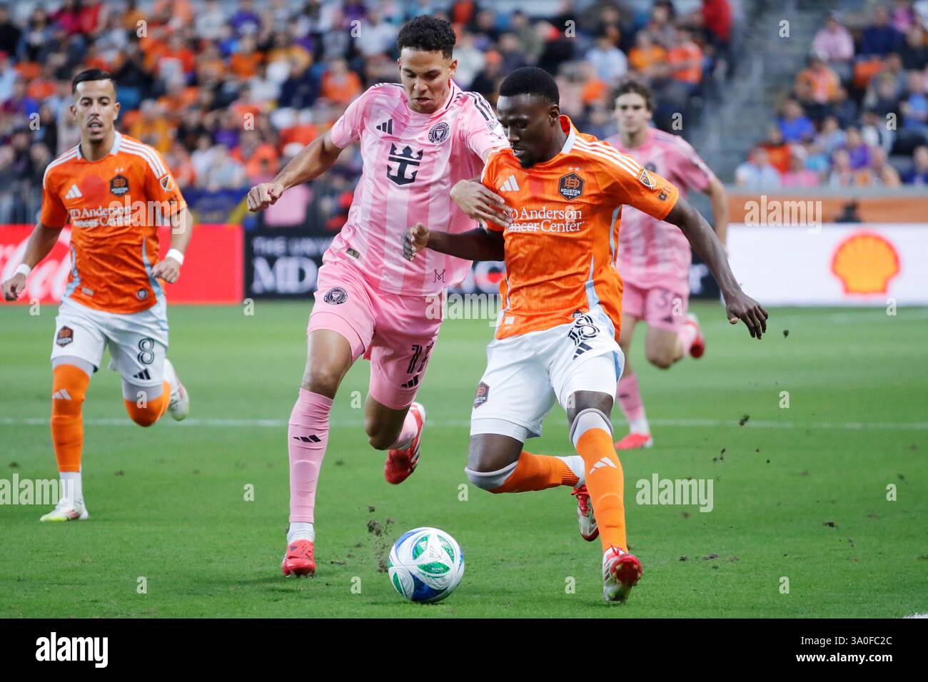 Inter Miami defender Ian Fray, left, and Houston Dynamo forward Ibrahim ...