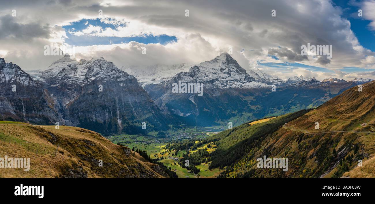 Grindelwald First Switzerland panorama nature landscape at village with ...