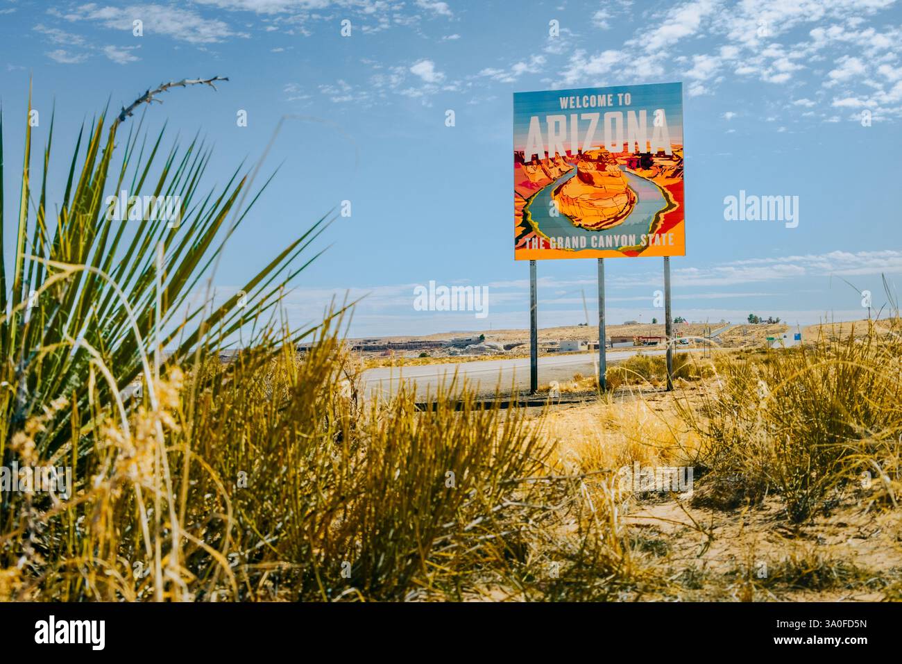 Horizontal image of Arizona State Welcome Sign saying "The Grand Canyon ...