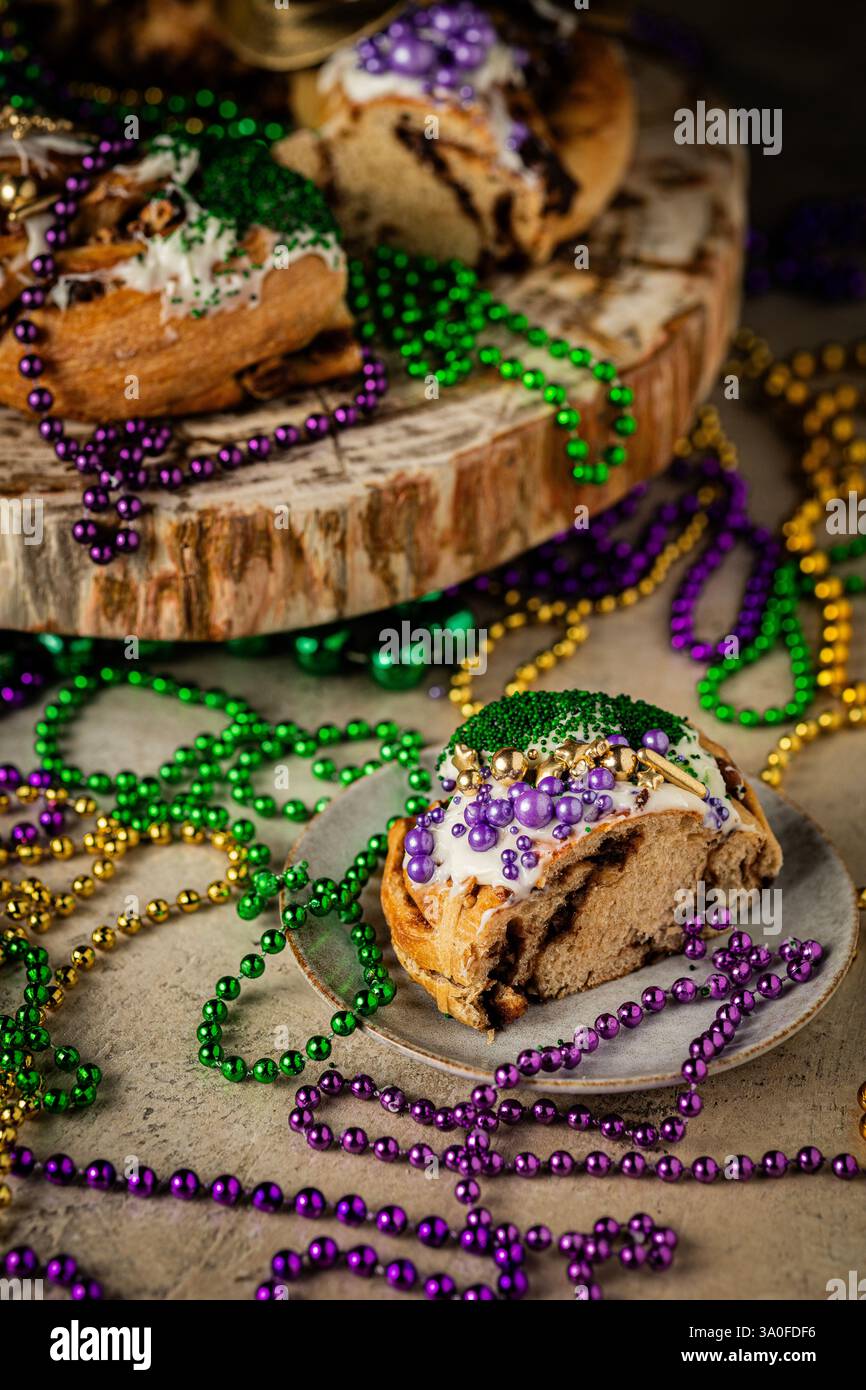King Cake for Mardi Gras Stock Photo - Alamy
