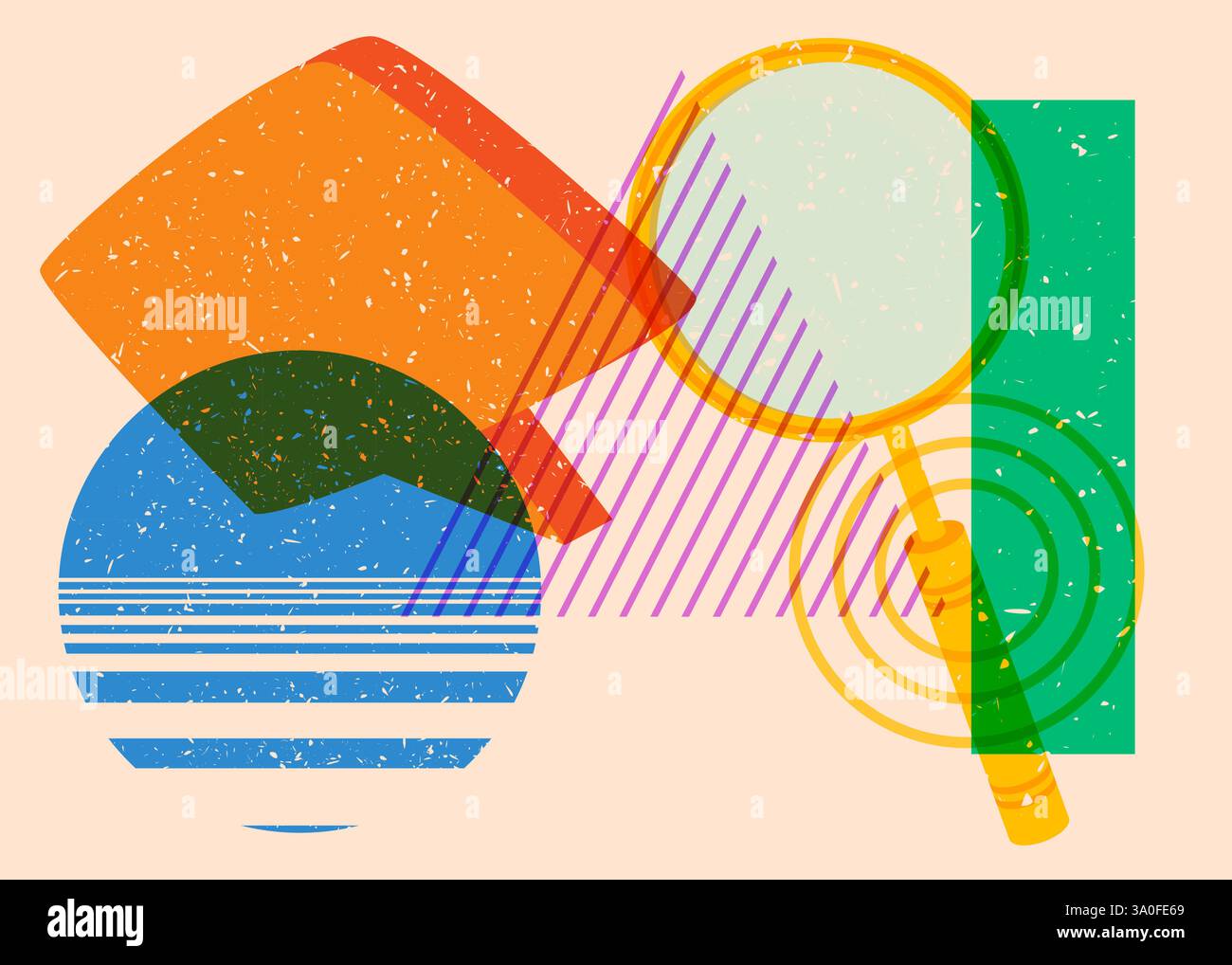 Risograph magnifying glass speech bubble hi-res stock photography and ...