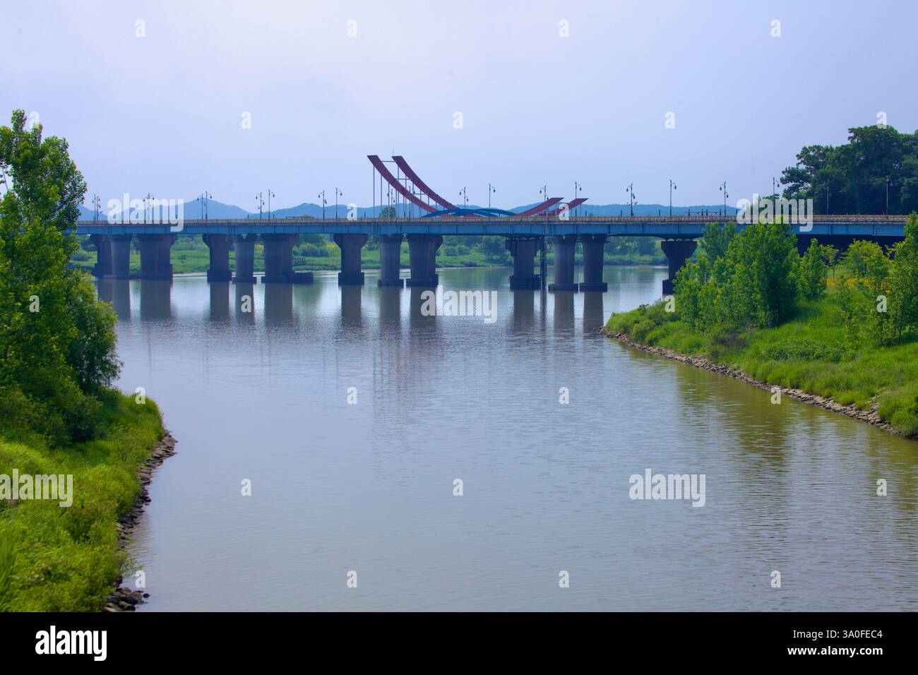 Buyeo County, South Korea - May 27, 2021: Baekje Bridge stretches ...