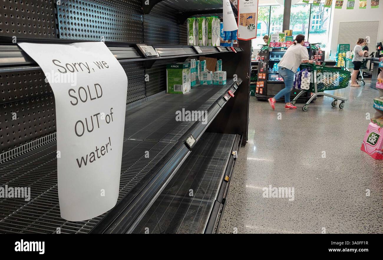 Panic buying has led to empty supermarket shelves at West End, in ...
