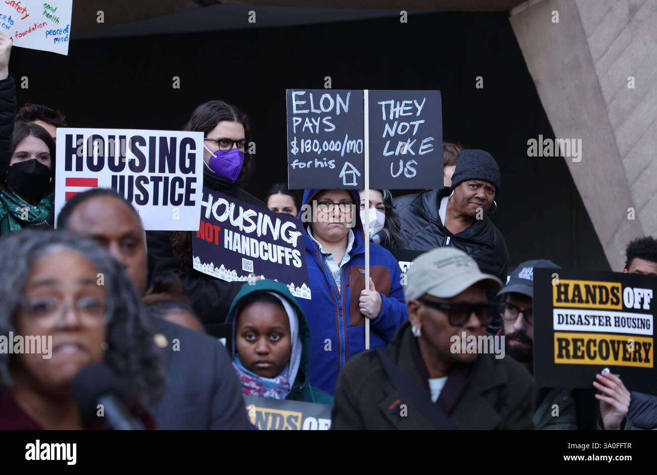 Demonstrators protest against cuts at the HUD in Washington District of ...