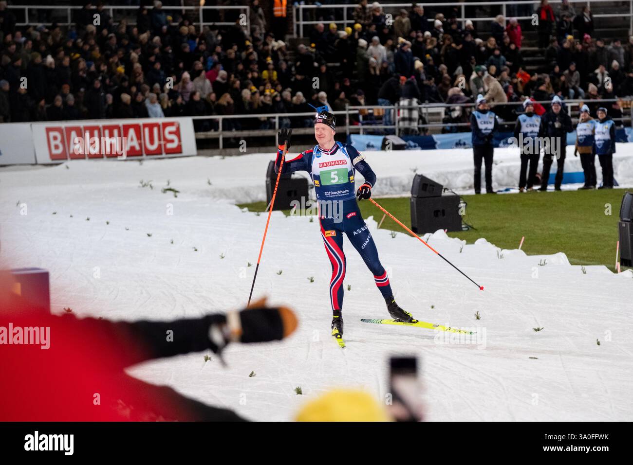 Stockholm Olympic Stadium, Sweden, 3rd March 2025. Johannes Thingnes ...