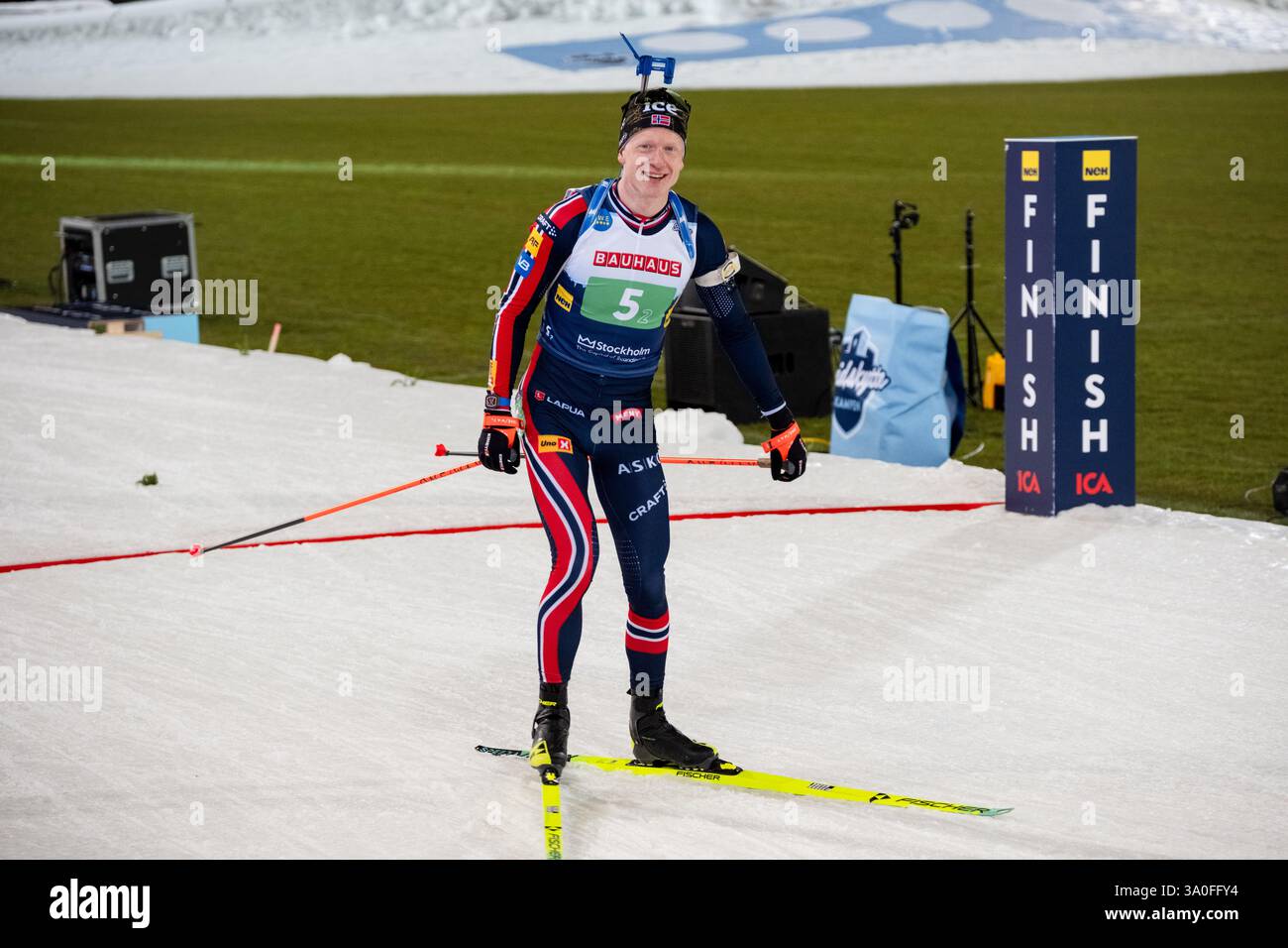 Stockholm Olympic Stadium, Sweden, 3rd March 2025. Johannes Thingnes ...