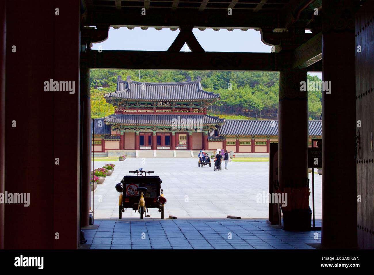 Buyeo County, South Korea - May 27, 2021: A view through the entrance ...