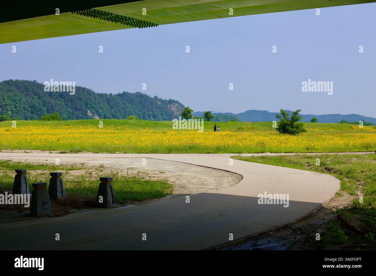 Buyeo County, South Korea - May 27, 2021: A curving pathway emerges ...
