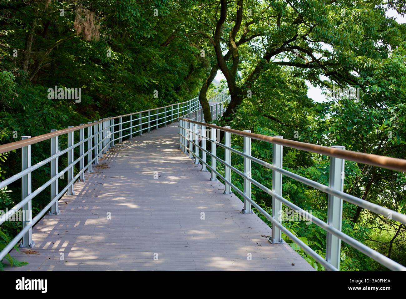 Buyeo County, South Korea - May 27, 2021: A winding elevated walkway ...