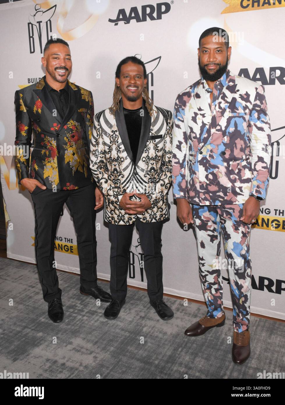 New York, USA. 03rd Mar, 2025. (L-R) Charl Brown, Ryan Shaw and Bryan ...