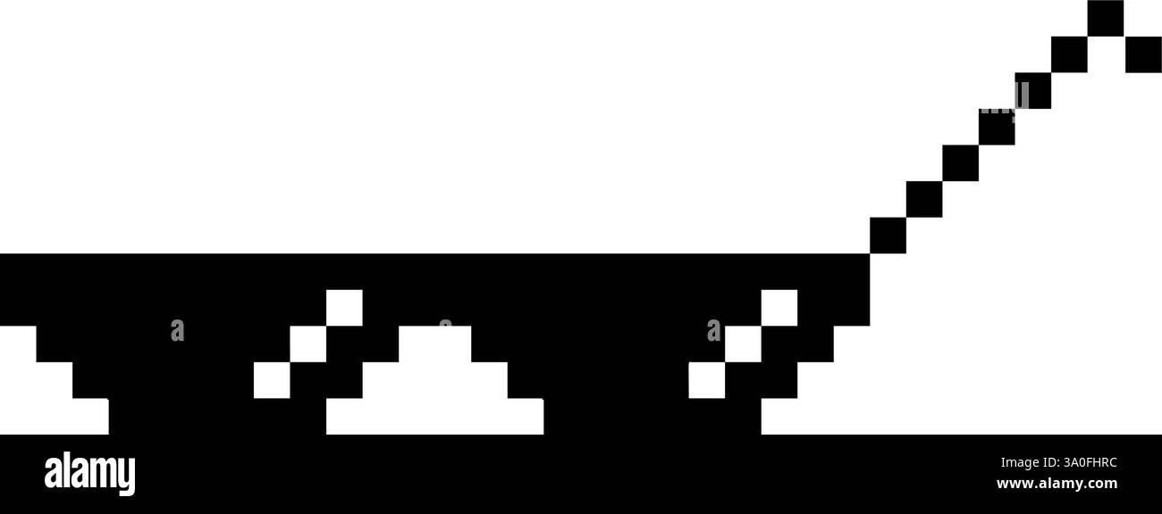Funny Pixelated Sunglasses. Simple Linear Logo Illustration of 8-bit ...