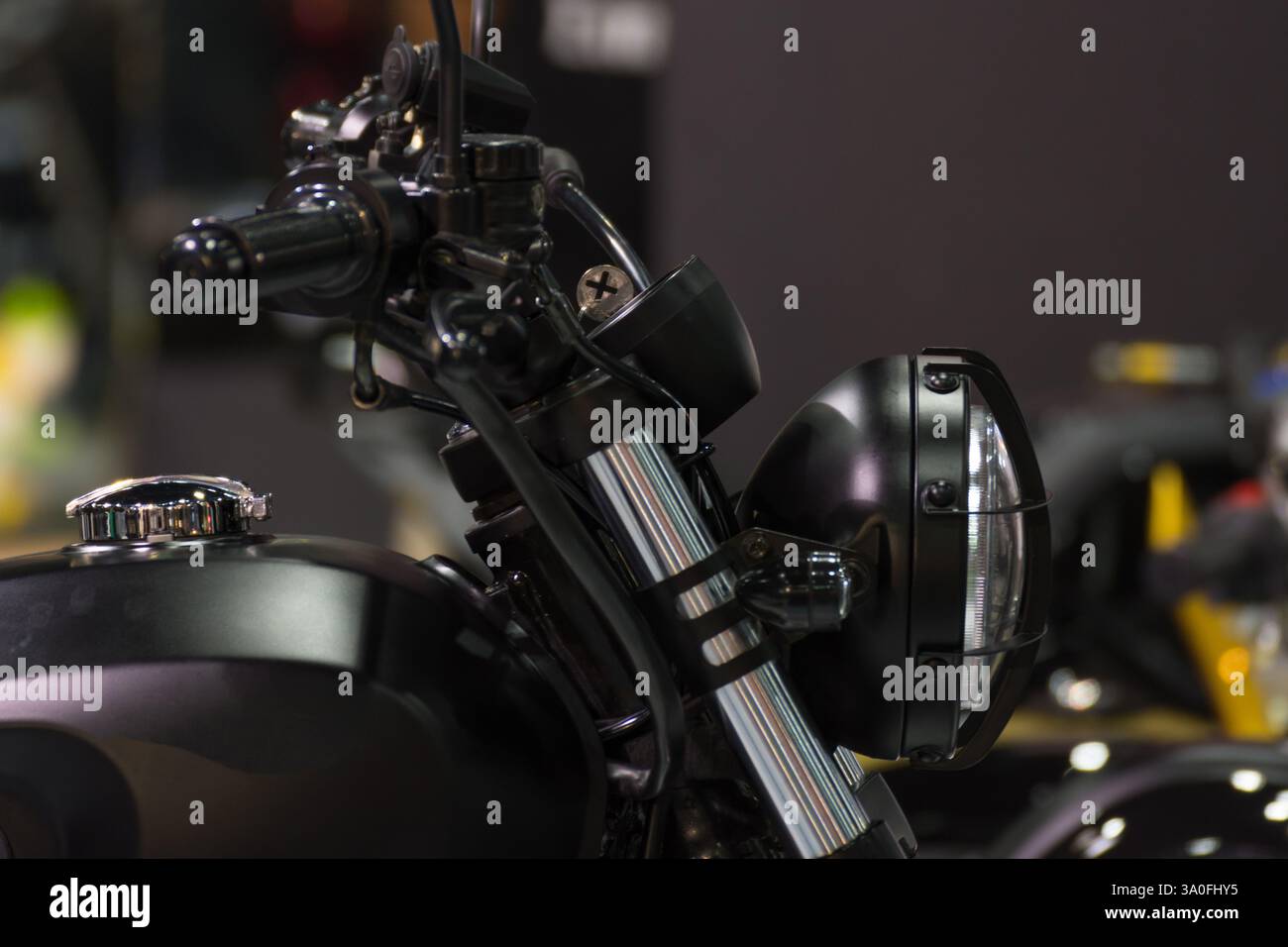 Some parts of the motorcycle in car show event. This a open event no ...