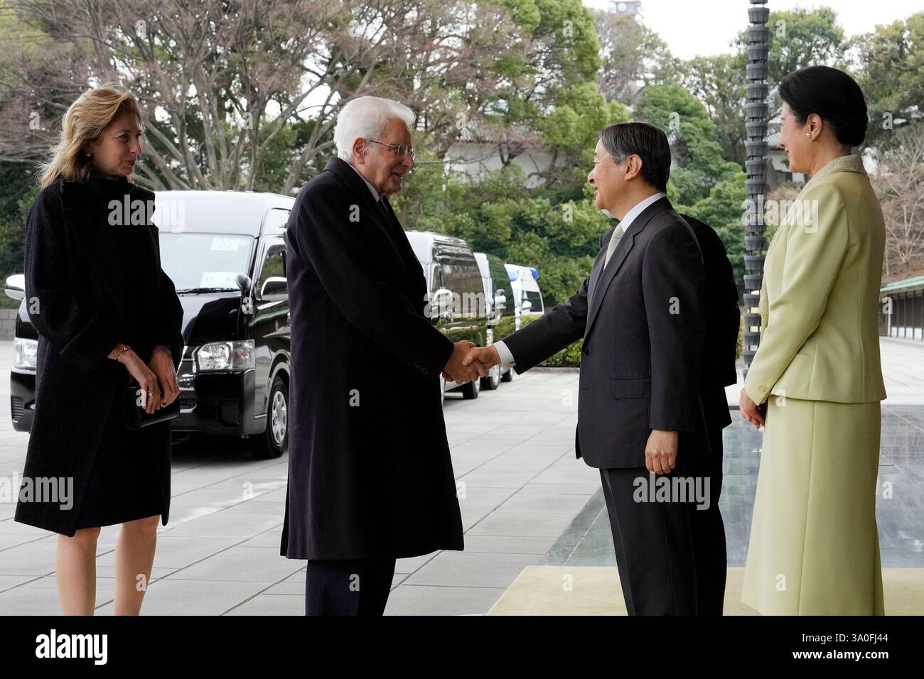 Italy's President Sergio Mattarella, center left, and his daughter ...