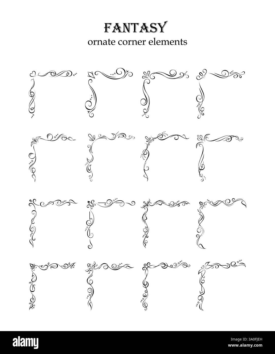 Fantasy ornate corner elements Stock Vector Image & Art - Alamy