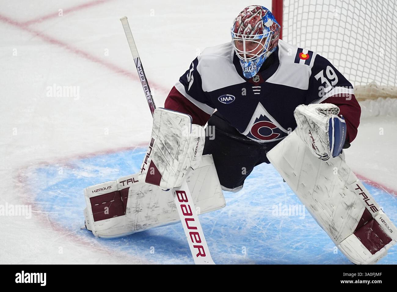 Colorado Avalanche goaltender Mackenzie Blackwood (39) in the first ...