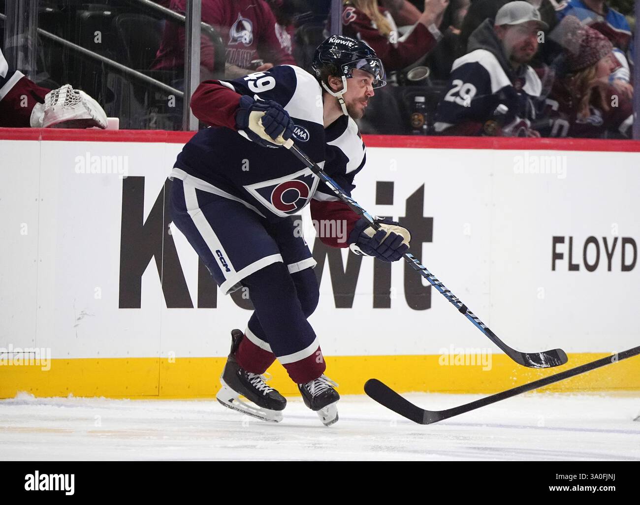 Colorado Avalanche defenseman Samuel Girard (49) in the second period ...