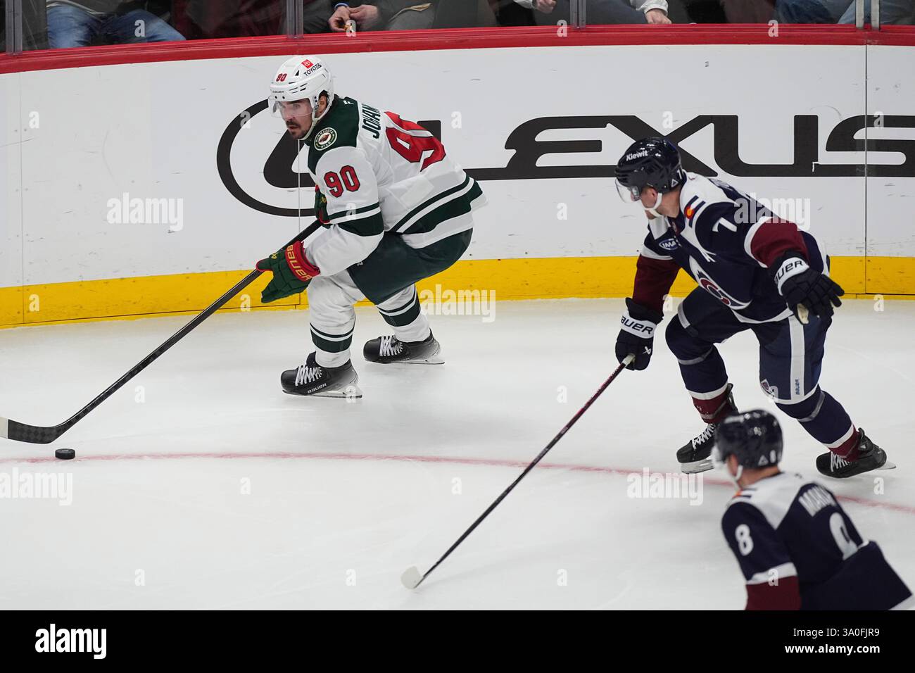 Minnesota Wild center Marcus Johansson (90) and Colorado Avalanche ...