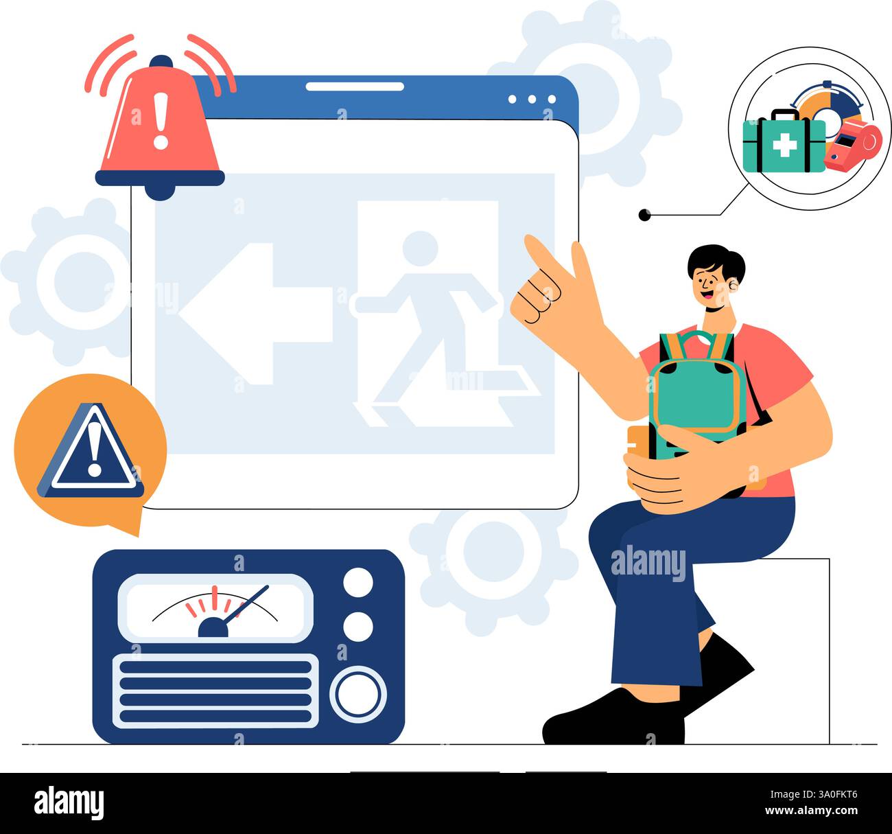 Disaster Preparedness Vector Illustration featuring Community Disaster Planning, an Emergency ...