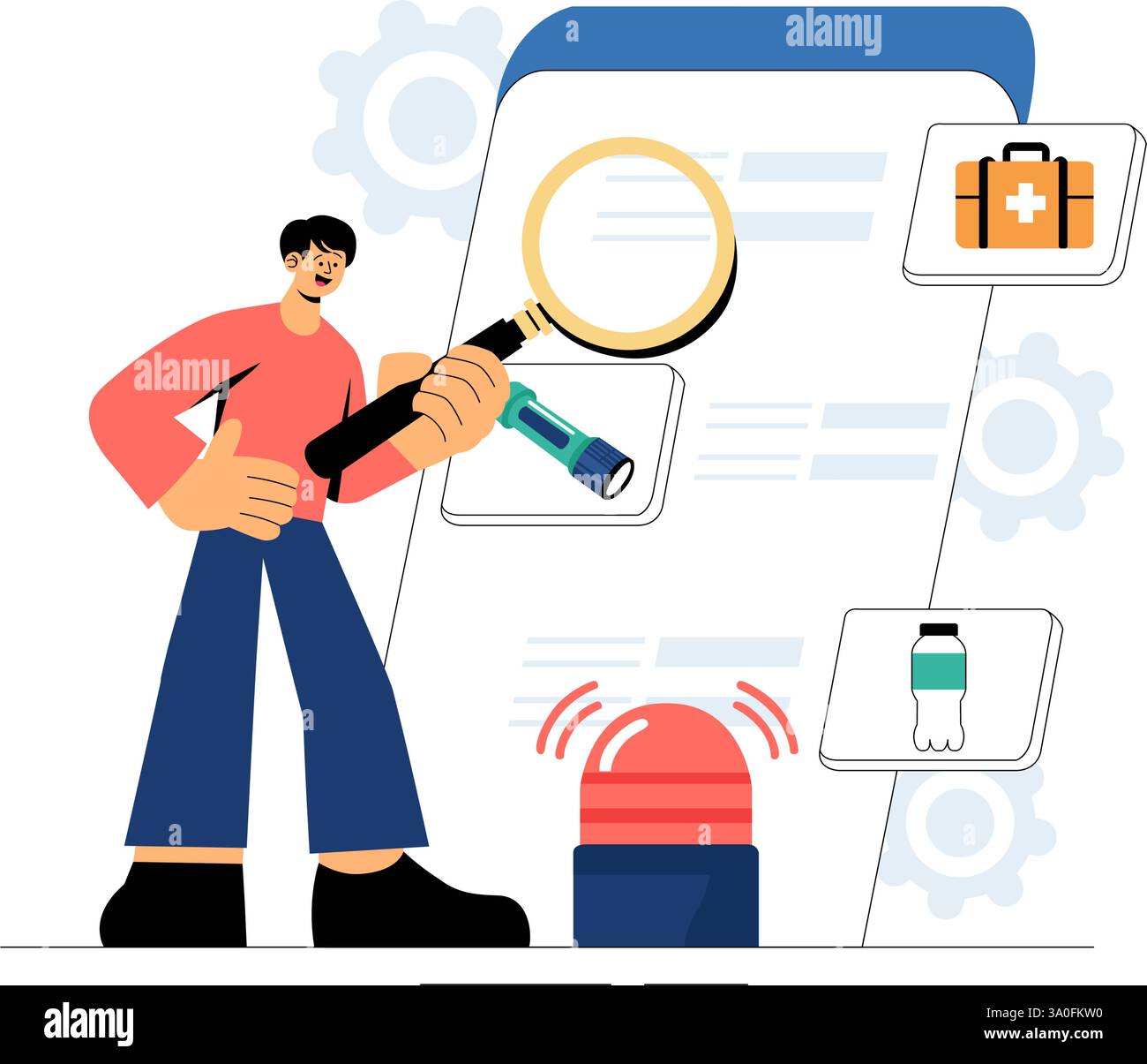 Disaster Preparedness Vector Illustration featuring Community Disaster Planning, an Emergency ...