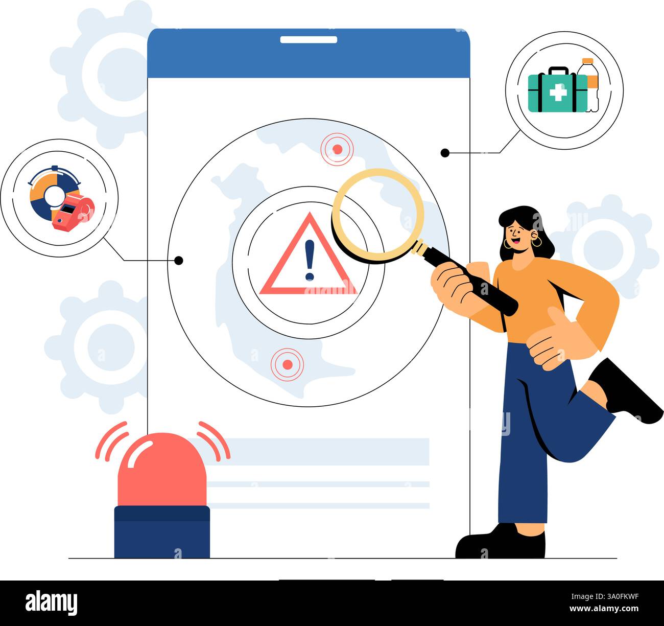 Disaster Preparedness Vector Illustration featuring Community Disaster Planning, an Emergency ...