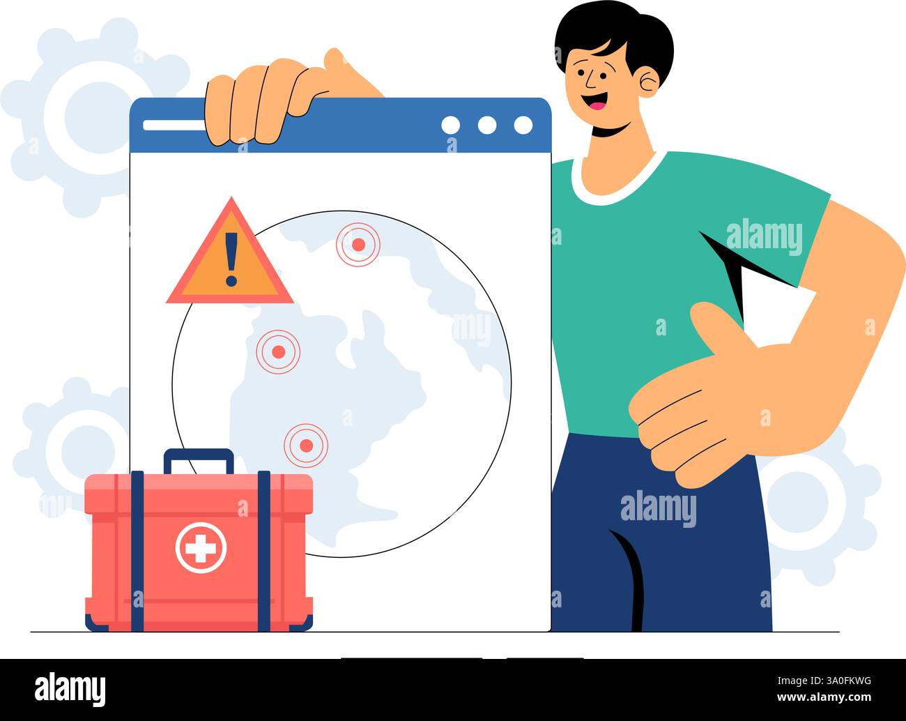 Disaster Preparedness Vector Illustration featuring Community Disaster Planning, an Emergency ...