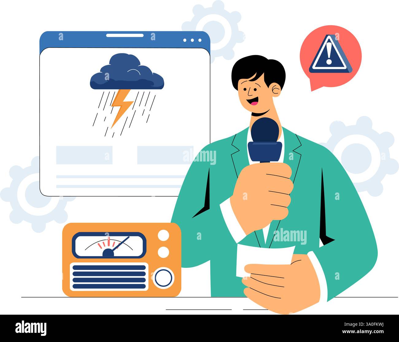 Disaster Preparedness Vector Illustration featuring Community Disaster ...