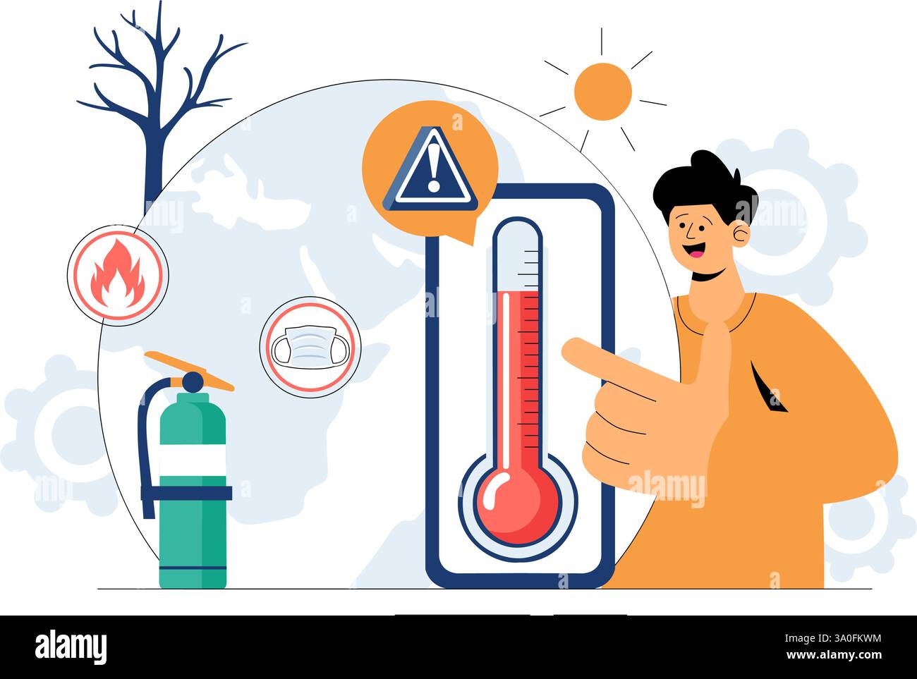 Disaster Preparedness Vector Illustration featuring Community Disaster Planning, an Emergency ...