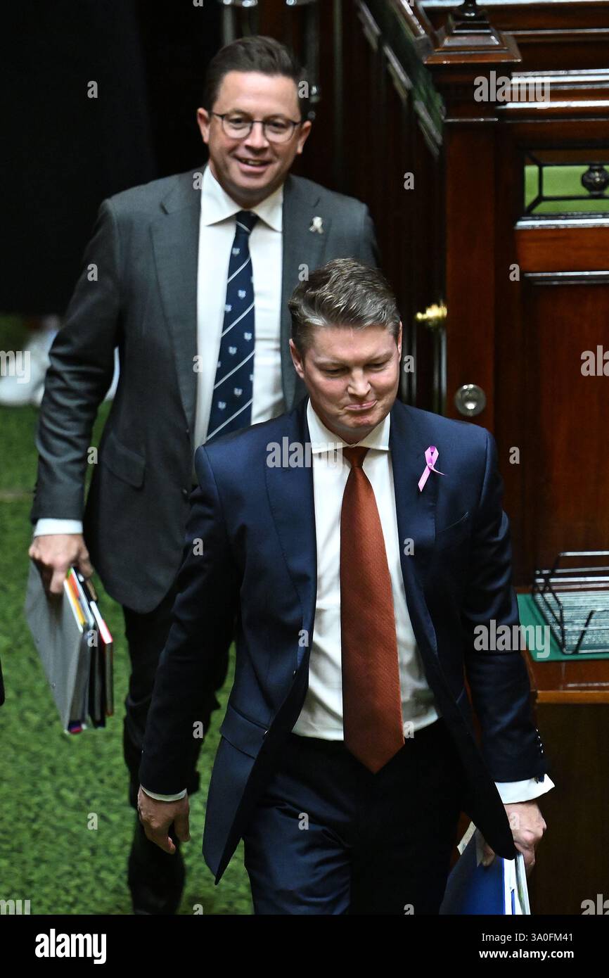Victoria Police minister Anthony Carbines (left) and Victorian Deputy ...