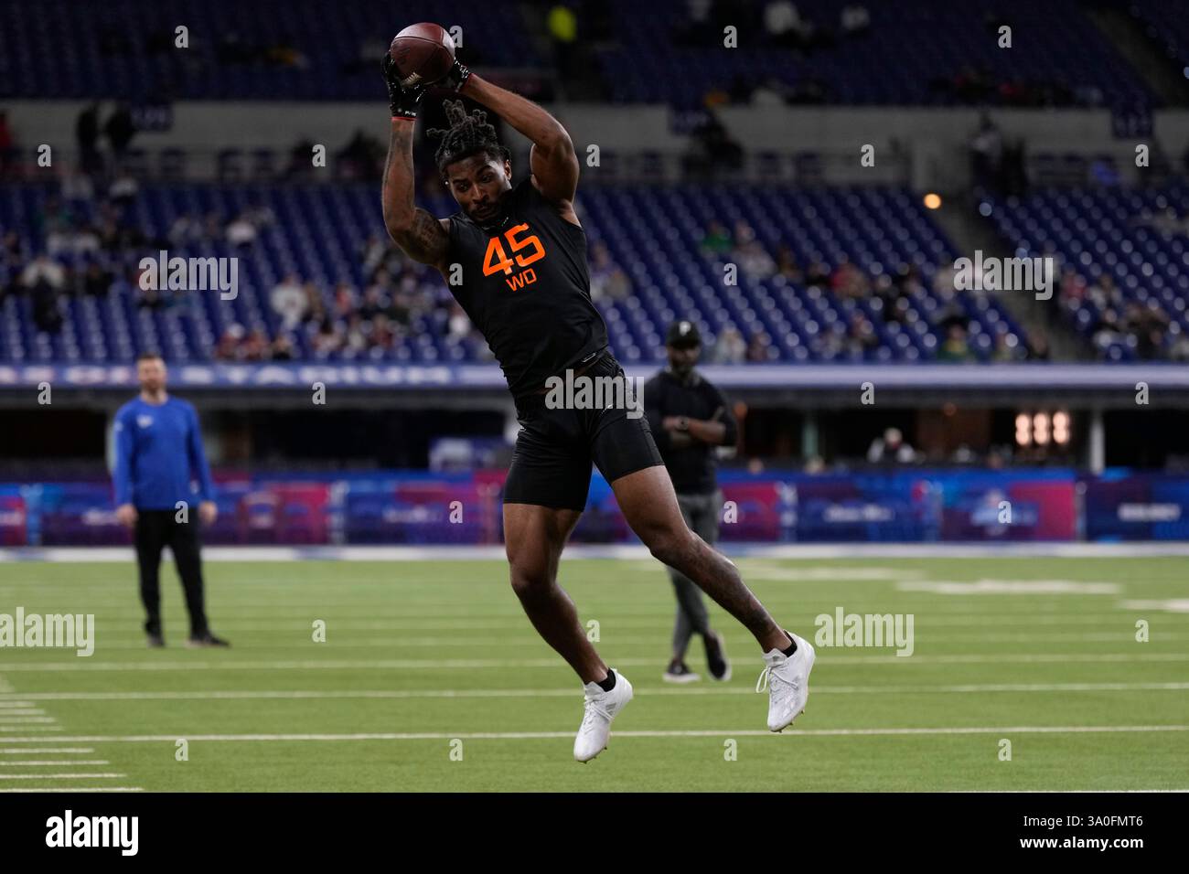 Mississippi wide receiver Antwane Wells Jr. runs a drill at the NFL ...