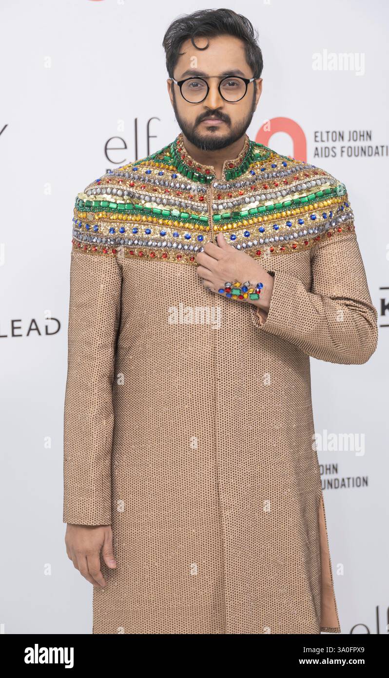 Anip Patel arrives at the 33rd Annual Elton John AIDS Foundation ...